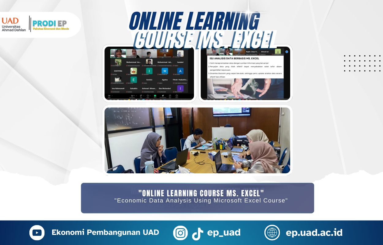Pelatihan tentang Learning Course Ms. Excel yang diselenggarakan oleh Program Studi Ekonomi ...